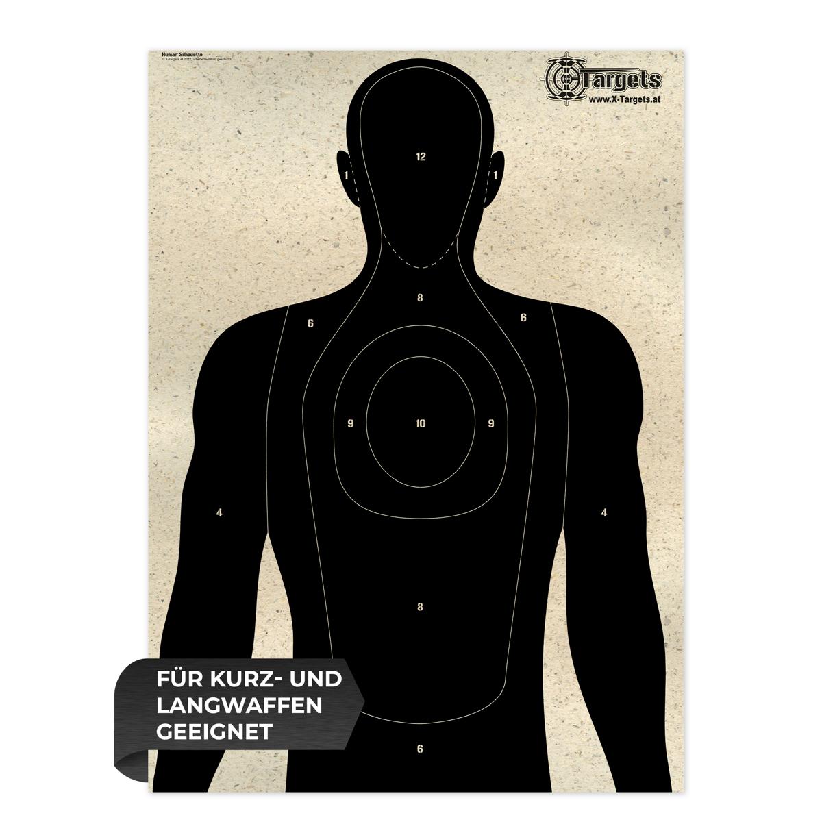 Human Silhouette - Grass paper with clearly visible bullet holes and a ...