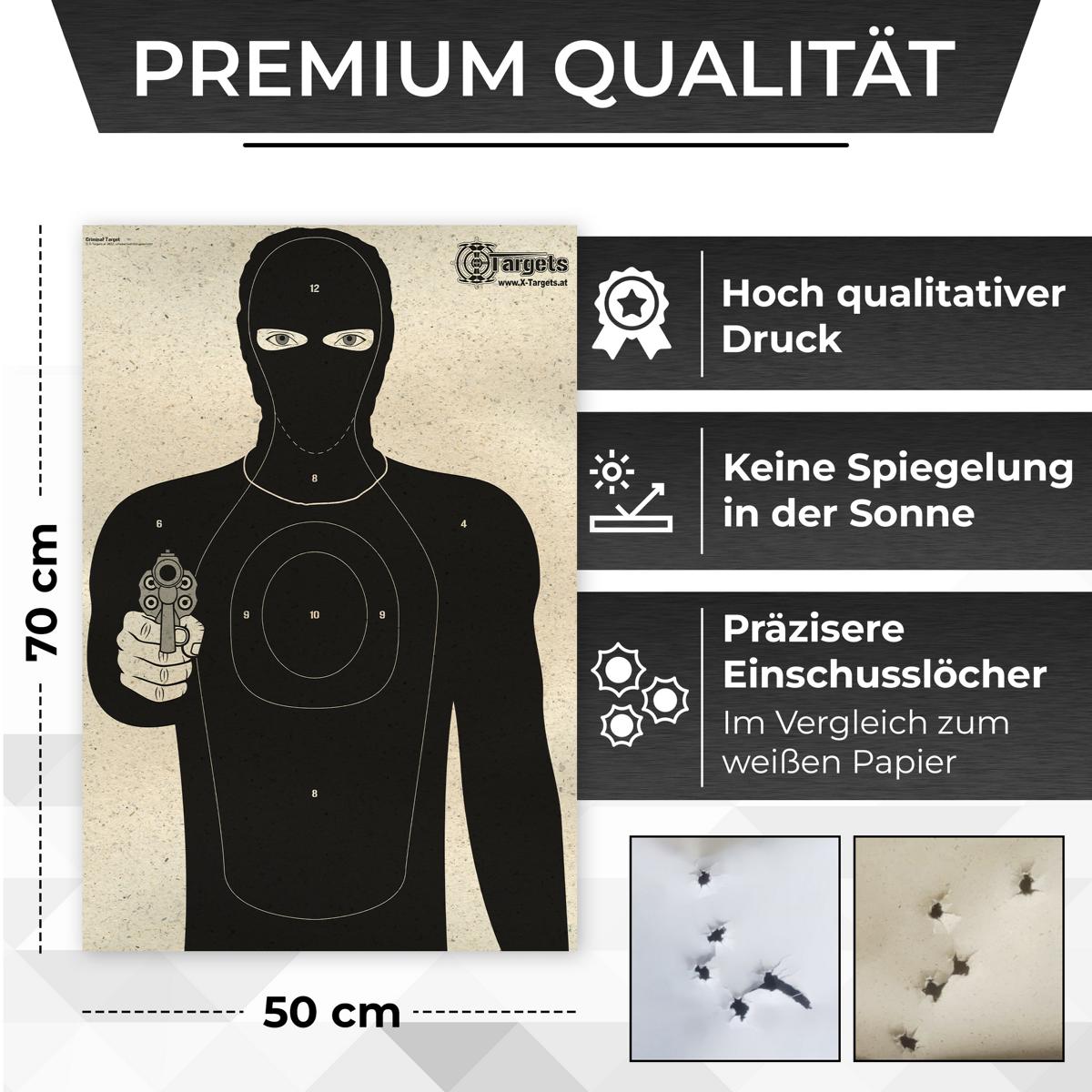 Criminal Target - Grass paper with clearly visible bullet holes and a ...