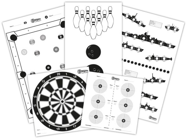 5x5 verschiedene Zielscheiben Spiele Set - Spaß ohne Ende